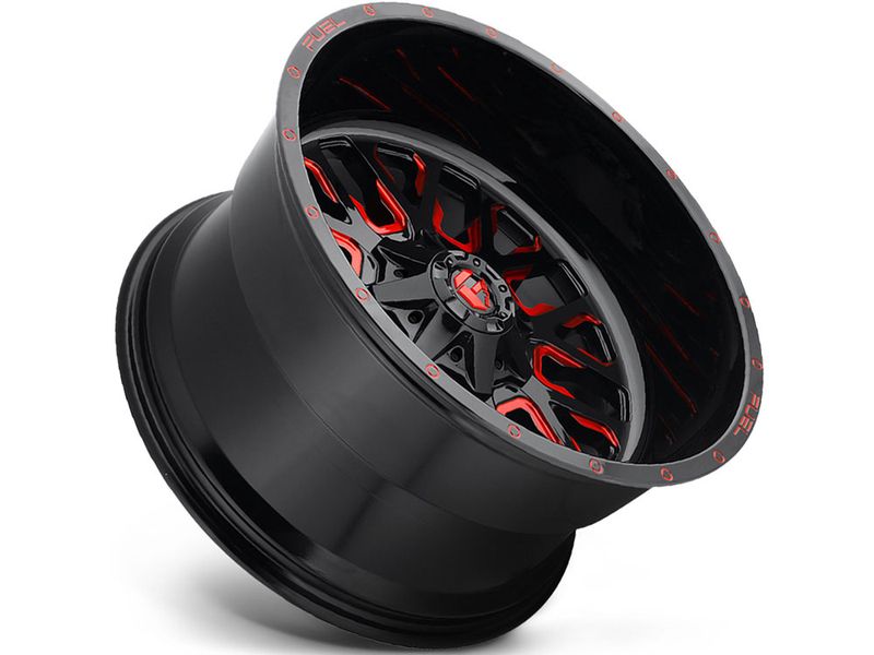 Fuel Black & Red Stroke Wheels | Havoc Offroad