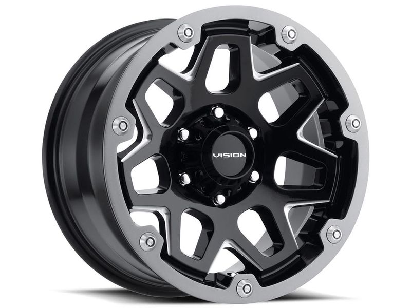 Vision Milled Gloss Black Se7en Wheels | Havoc Offroad