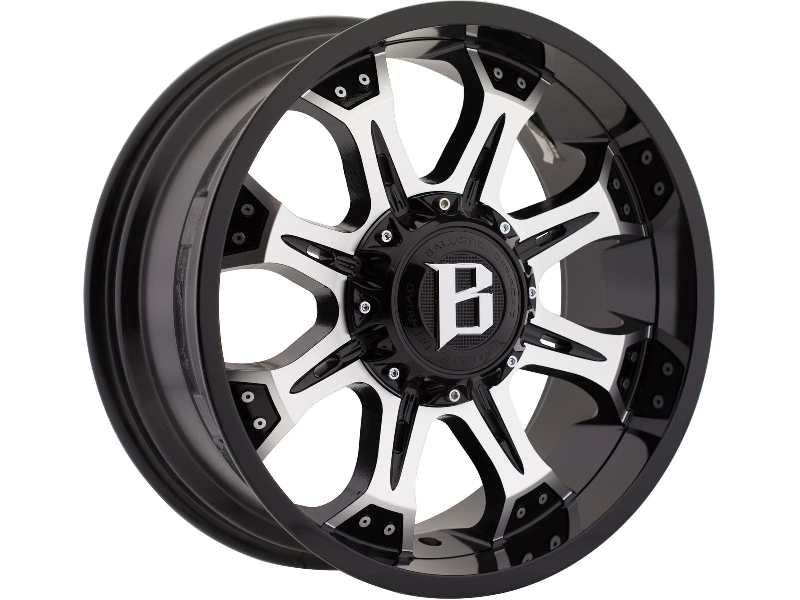 Ballistic Machined Gloss Black 974 Komodo Wheels | Havoc Offroad
