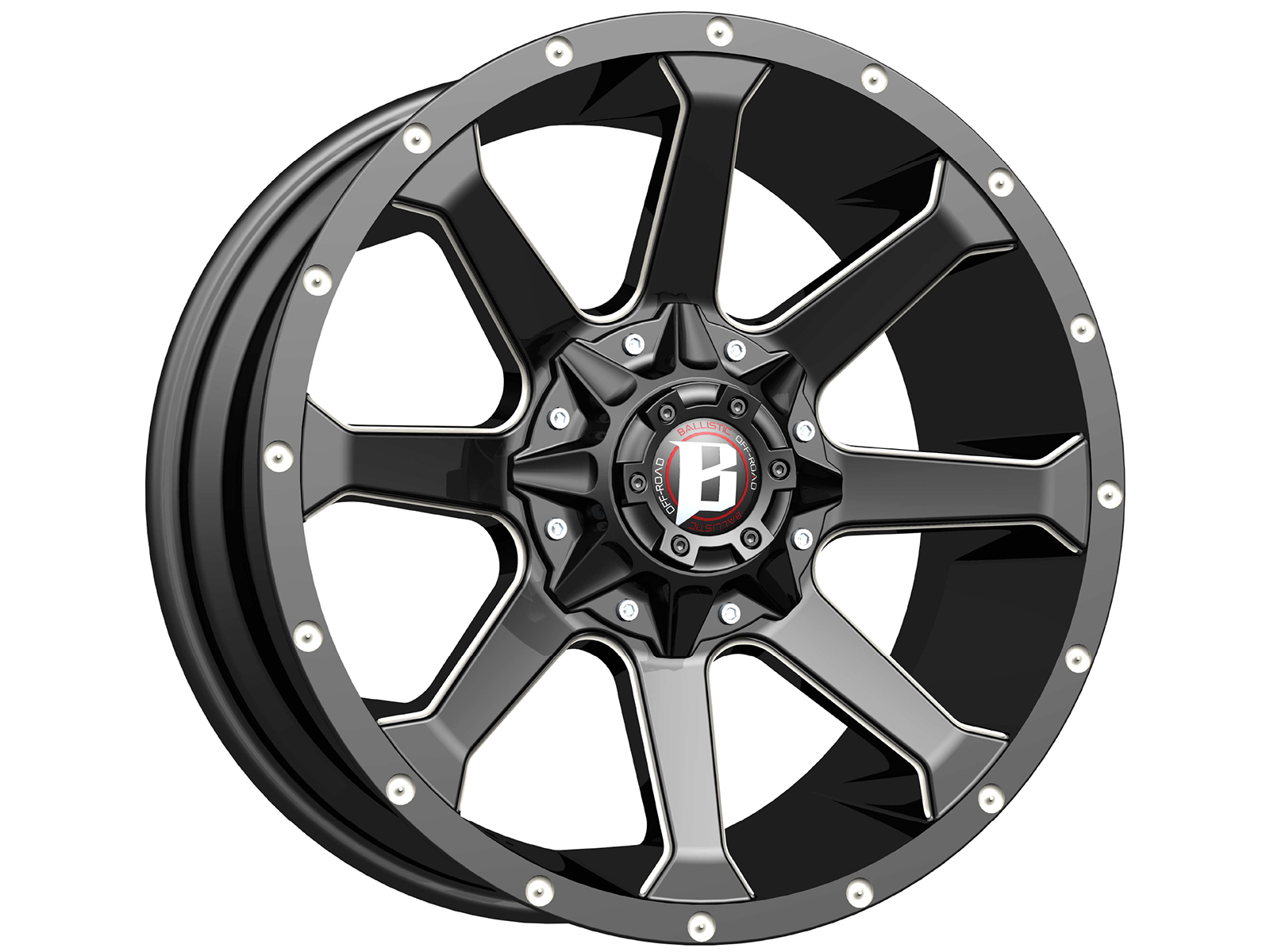 Ballistic Milled Matte Black 971 Hawk Wheels | Havoc Offroad
