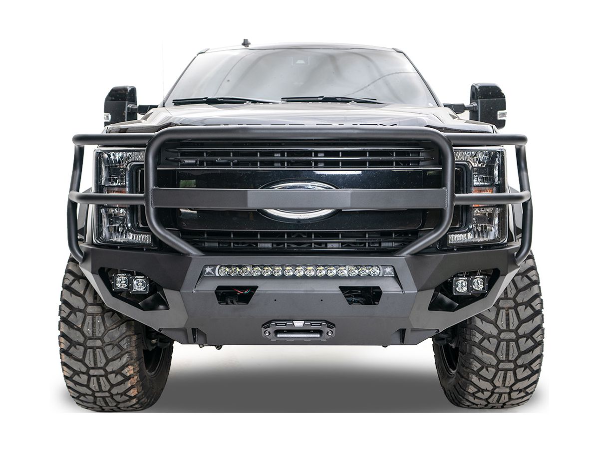 Fab Fours Matrix Front Bumper w/ Grille Guard - Open Fender FS17-X4150 ...