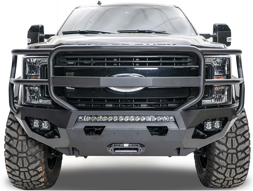 Fab Fours Matrix Front Bumper w/ Grille Guard - Open Fender FS17-X4150 ...