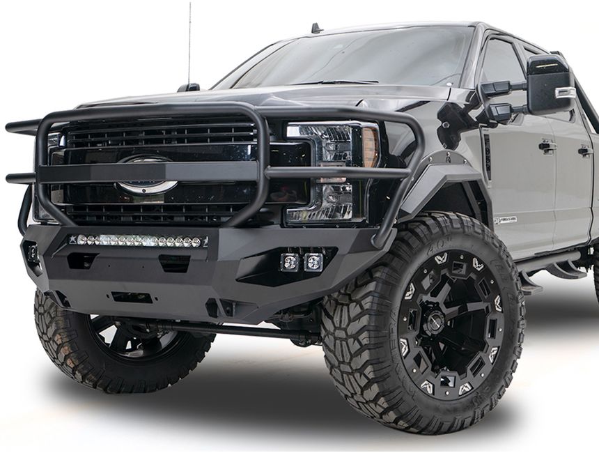 Fab Fours Matrix Front Bumper w/ Grille Guard - Open Fender FS17-X4150 ...