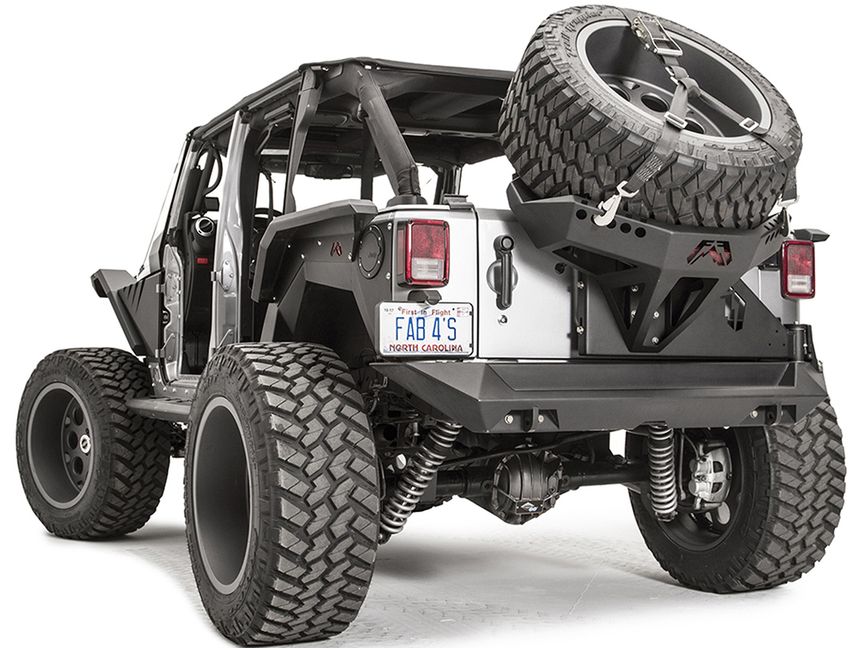 Fab Fours Slant Back Tire Carrier for Premium Rear Bumper JK2070-1 ...