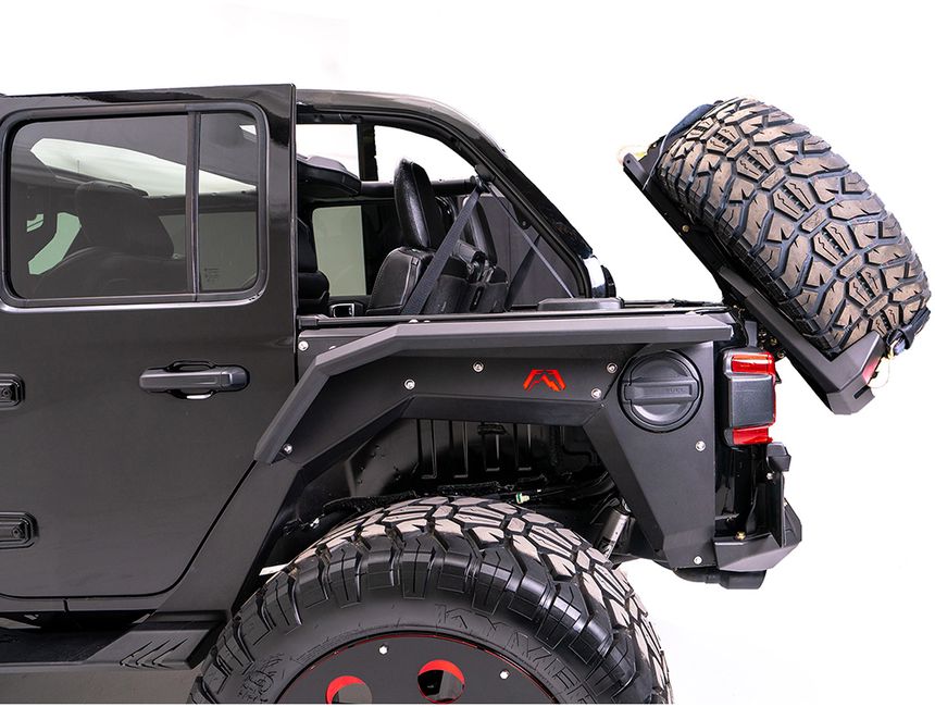 Fab Fours Slant Back Tire Carrier for Rear Bumper - Bare FBF-JL2070-B ...