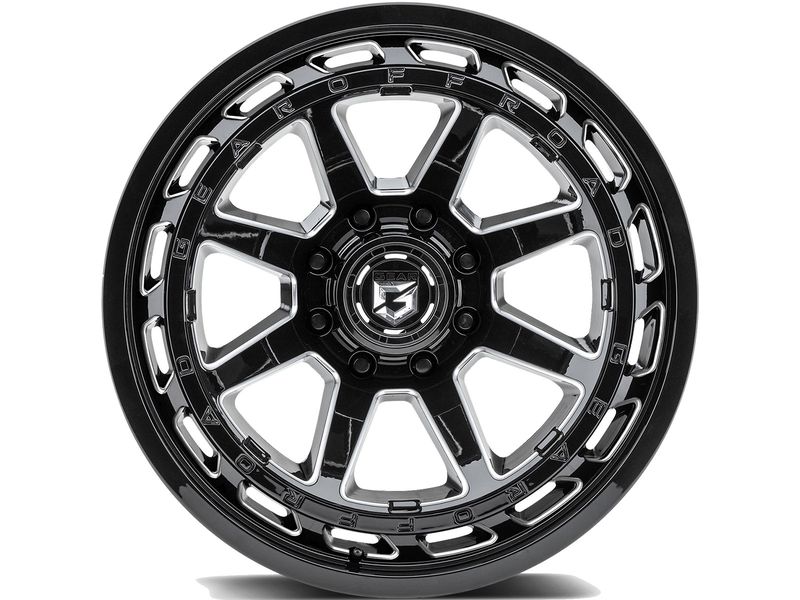 Gear Off-Road Milled Gloss Black Black Hawk Wheel GRA-754BM-2208712 ...