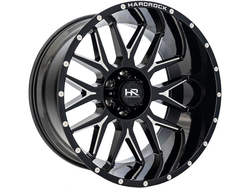 Hardrock Milled Gloss Black Affliction Wheel H500-221285144BM | Havoc ...