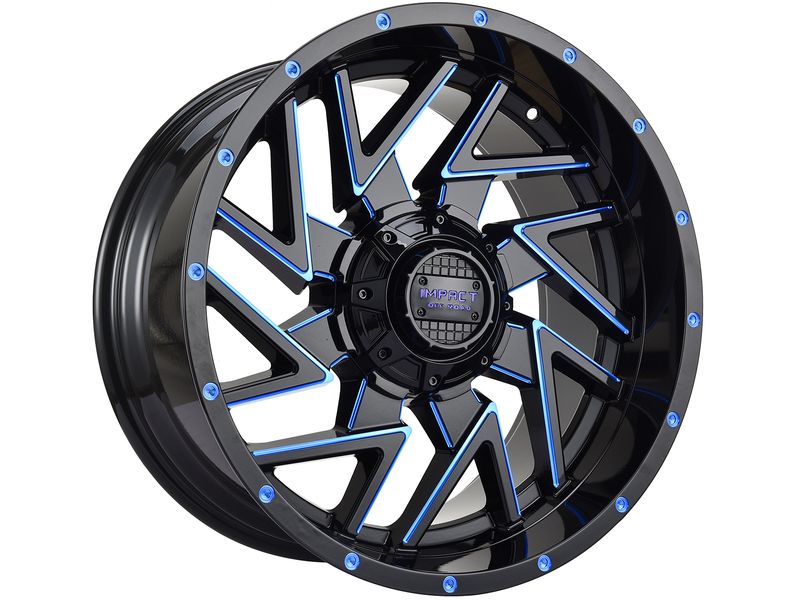 Impact Off-Road Gloss Black & Blue 809 Wheels | Havoc Offroad