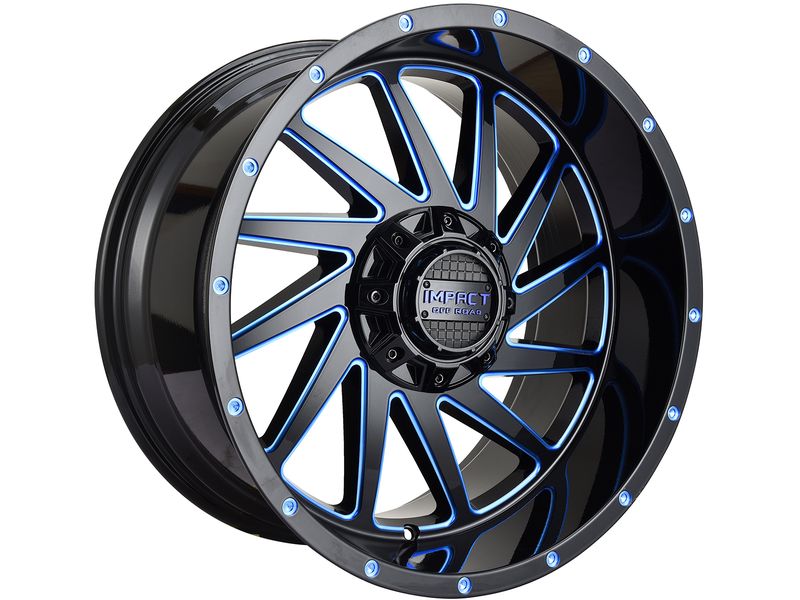 Impact Off-Road Gloss Black & Blue 811 Wheels | Havoc Offroad