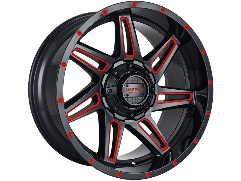 Impact Off-Road Gloss Black & Red 820 Wheel 820GBR-21053-12 | Havoc Offroad
