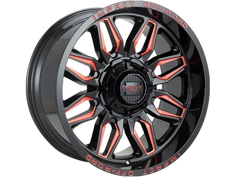 Impact Off-Road Gloss Black & Red 827 Wheels | Havoc Offroad