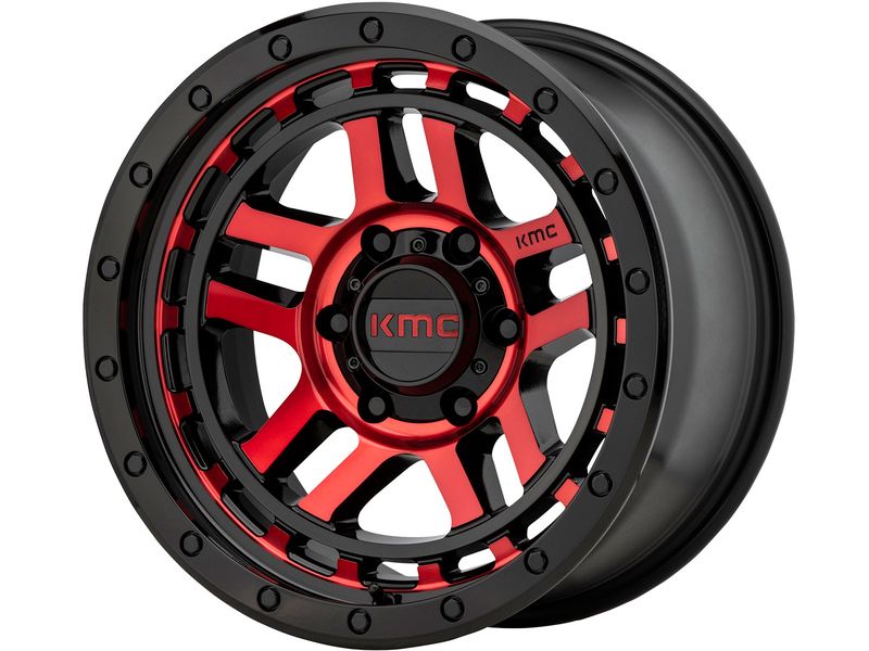 KMC Black & Red KM540 Recon Wheels | Havoc Offroad