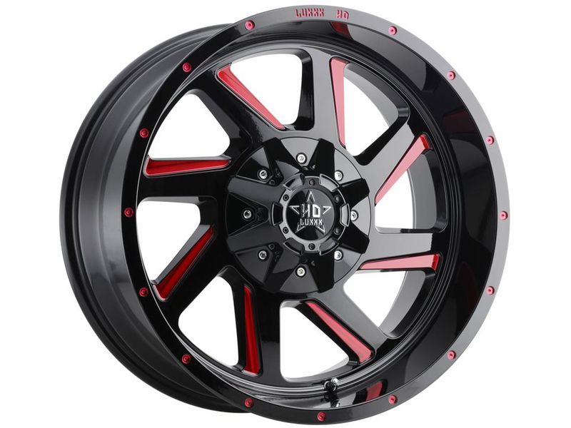 Luxxx HD Gloss Black & Red LHD14 Wheels | Havoc Offroad