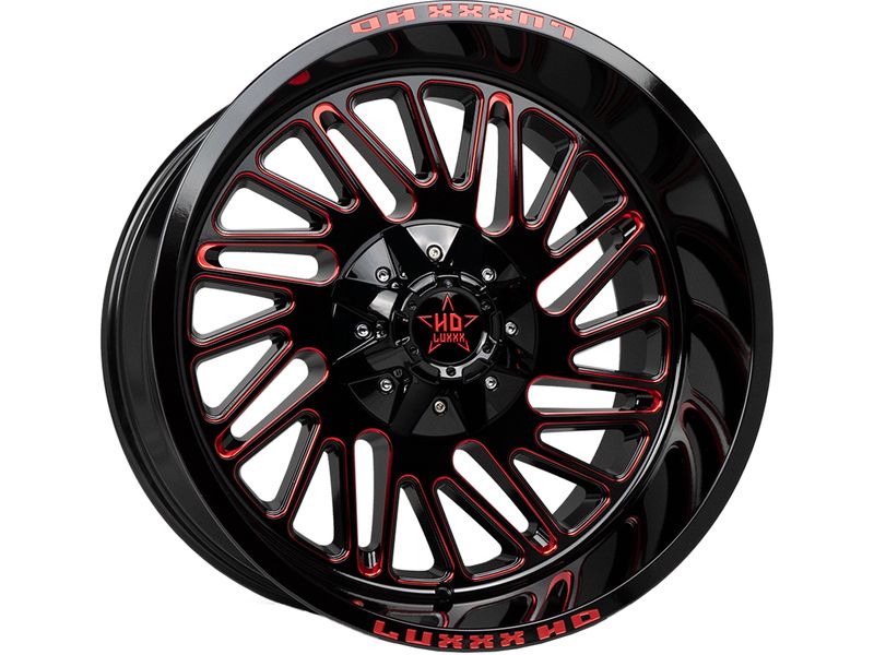 Luxxx HD Gloss Black & Red LHD19 Wheels | Havoc Offroad