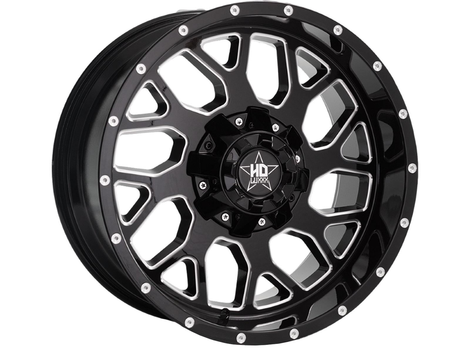 Luxxx HD Milled Gloss Black LHD8 Wheels | Havoc Offroad