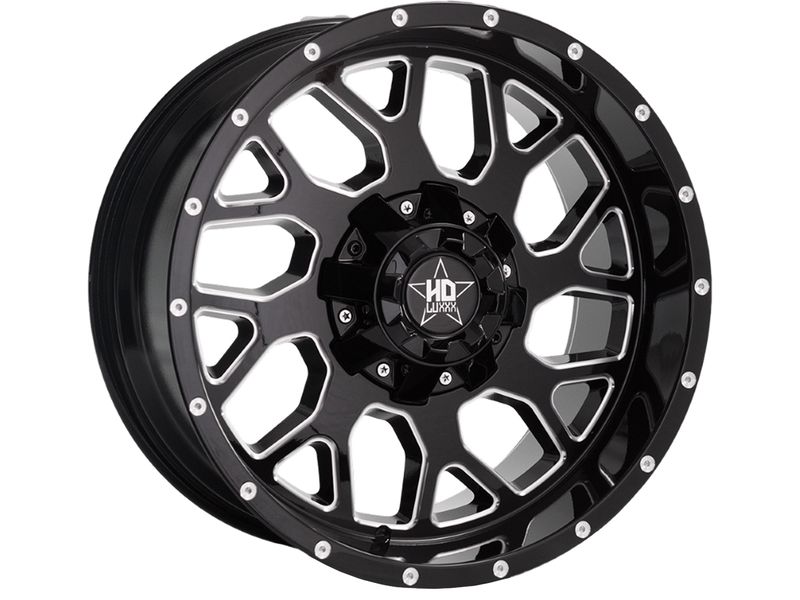 Luxxx HD Milled Gloss Black LHD8 Wheels | Havoc Offroad