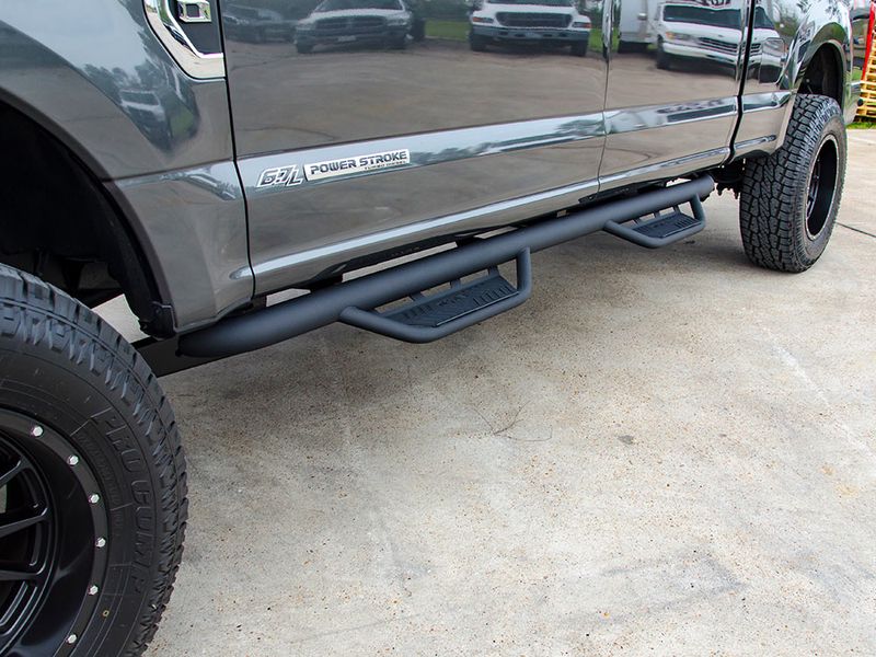 N-Fab Textured Black Cab Length Podium Steps | Havoc Offroad