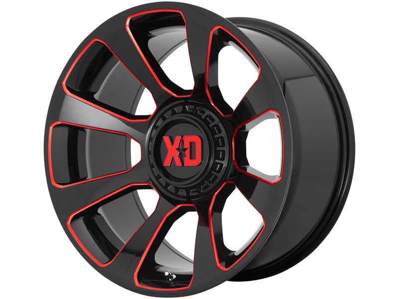XD Series Milled Gloss Black & Red XD854 Reactor Wheels | Havoc Offroad