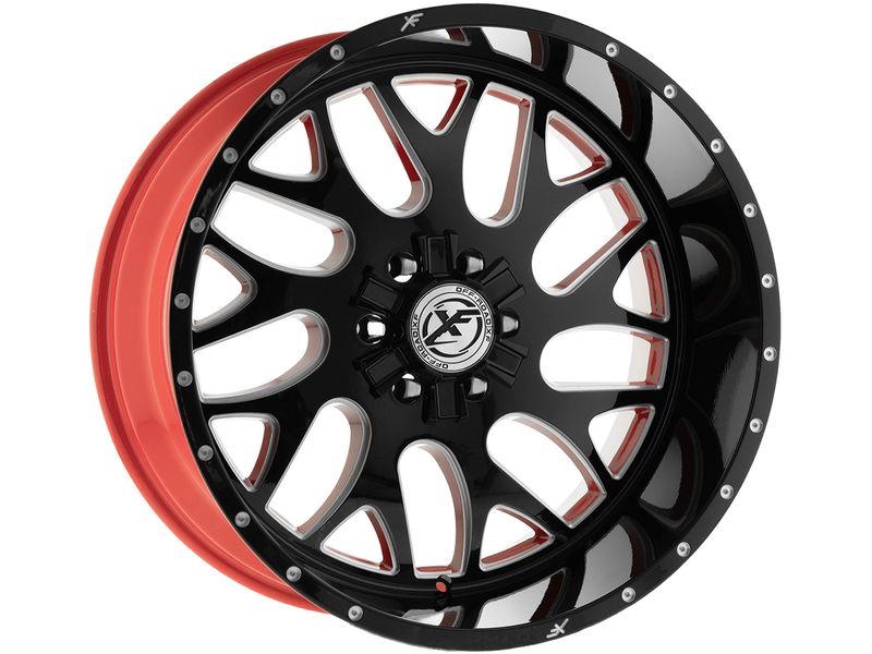 XF Offroad Forged Gloss Black & Red XFX-301 Wheels | Havoc Offroad