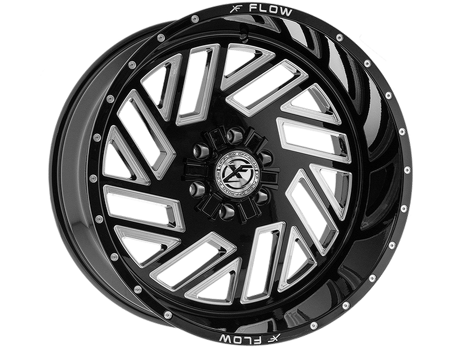 XF Flow Offroad Milled Gloss Black XFX-304 Wheels | Havoc Offroad