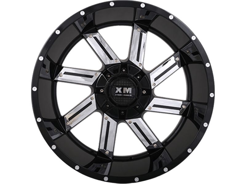 XM Offroad Gloss Black & Chrome Inserts XM-319 Wheels | Havoc Offroad