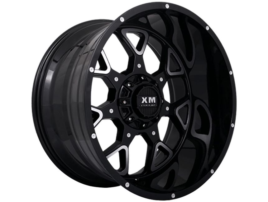 XM Offroad Milled Gloss Black XM-327 Wheels | Havoc Offroad